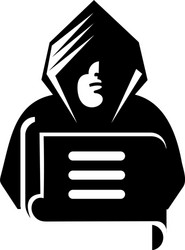 Hacker icon spy agent security shield logo Vector Image