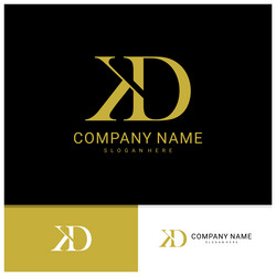 Dk d k brush logo letters with red and black Vector Image