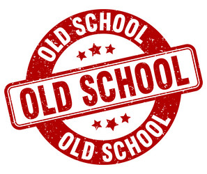 Old school stamp old school label round grunge Vector Image