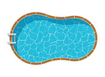 Swimming pool top view set isolated on white Vector Image
