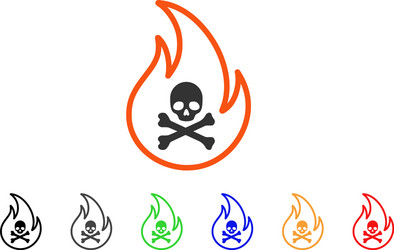 Toxic fire rounded icon Royalty Free Vector Image