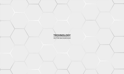 3d hexagonal technology abstract white background Vector Image
