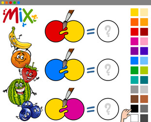 Mix colors educational game with clown Royalty Free Vector