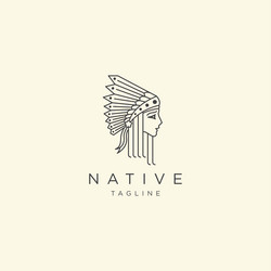 Native shield logo icon design template premium Vector Image