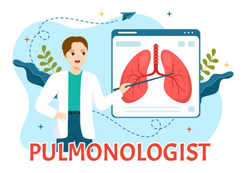 Pulmonologist with doctor pulmonology lungs Vector Image
