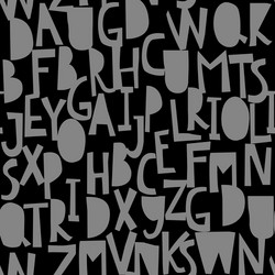 Abc or alphabet black white seamless pattern Vector Image