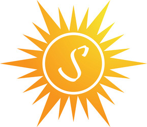 Sun run logo icon design Royalty Free Vector Image