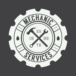 Vintage mechanic label emblem and logo Royalty Free Vector