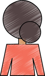 Woman back cartoon Royalty Free Vector Image - VectorStock