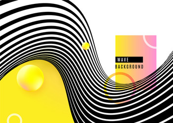 Abstract yellow lines waves pattern on white Vector Image