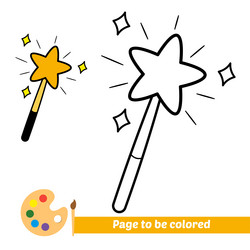 Coloring book for kids magic stick Royalty Free Vector Image