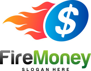 Fire money logo design concept Royalty Free Vector Image