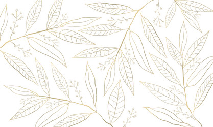 Luxury floral background with gold leaves Vector Image