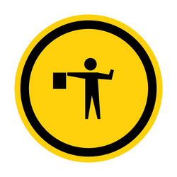 Flagger ahead symbol sign isolate on white Vector Image