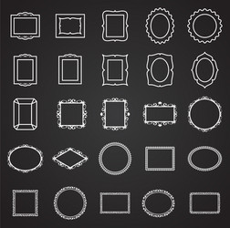 Frames icons set on squares background for graphic