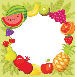 Fruit and berries frame Royalty Free Vector Image