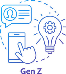 Gen z red concept icon age group idea thin line Vector Image