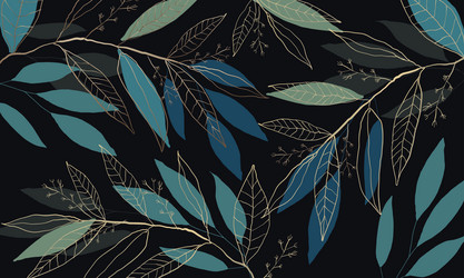 Line art leaves background Royalty Free Vector Image