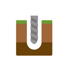 Ground boring drilling icon Royalty Free Vector Image