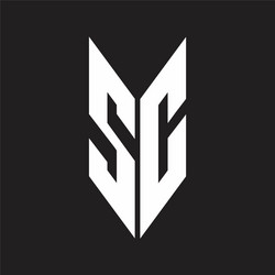 Sc logo monogram with shield around crown shape Vector Image