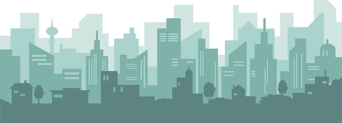 Horizontal Banner with Megapolis Vector Images (over 100)