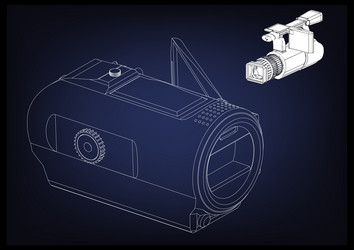 Mirrorless rangefinder camera blueprint Royalty Free Vector