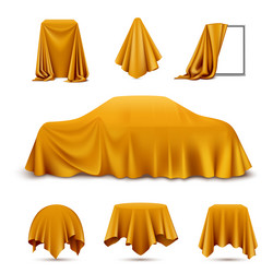 Cloth covered objects realistic set Royalty Free Vector