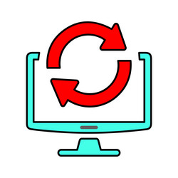 Computer refresh icon Royalty Free Vector Image