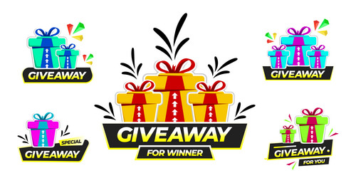 Giveaway element set 4 Royalty Free Vector Image