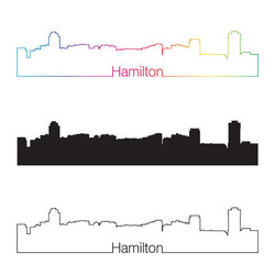 Hamilton ontario canada city skyline silhouette Vector Image
