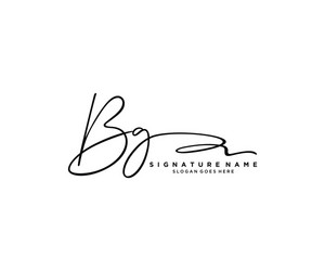 Letter bg signature logo template Royalty Free Vector Image