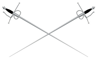 Rapier foils outline Royalty Free Vector Image