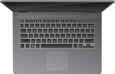 White realistic open laptop keyboard top view Vector Image
