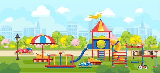 Kid playground kindergarten or school building Vector Image