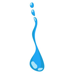 Cartoon blue dripping water drop and liquid icon Vector Image