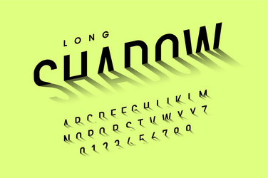 Cast shadow font alphabet letters and numbers Vector Image