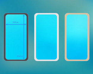 Mesh cyan colored phone backgrounds kit Royalty Free Vector
