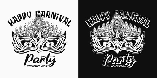 Carnaval label with luxury masquerade mask Vector Image