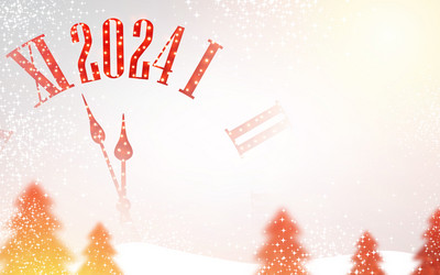New year 2024 countdown rede clock over white Vector Image
