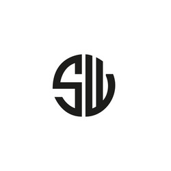 Sw letter logo s w icon design white Royalty Free Vector