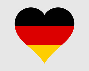 German flag icon in form heart isolated Royalty Free Vector