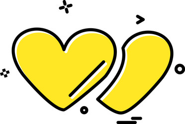 Twin love hearts linked gold and silver Royalty Free Vector