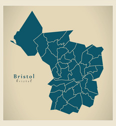 Bristol city map grey silhouette shape Royalty Free Vector