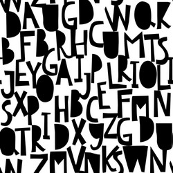 Abc or alphabet black white seamless pattern Vector Image
