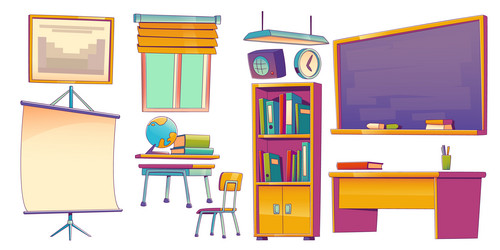 Empty classroom interior school or college class Vector Image