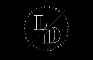 Ld letter logo with cutted and intersected design Vector Image