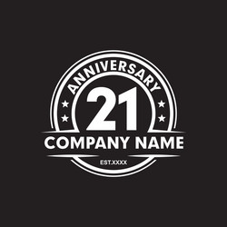 21st year anniversary logo design template Vector Image