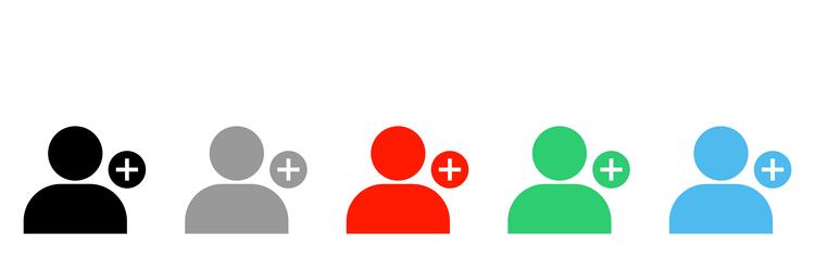 Set of add user icon Royalty Free Vector Image