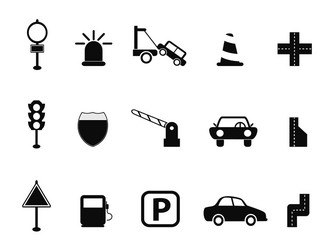 Traffic icons black on white Royalty Free Vector Image
