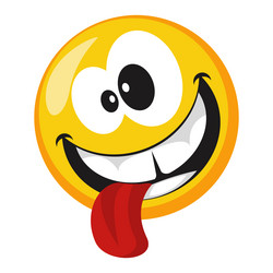 Crazy smile emoticon Royalty Free Vector Image